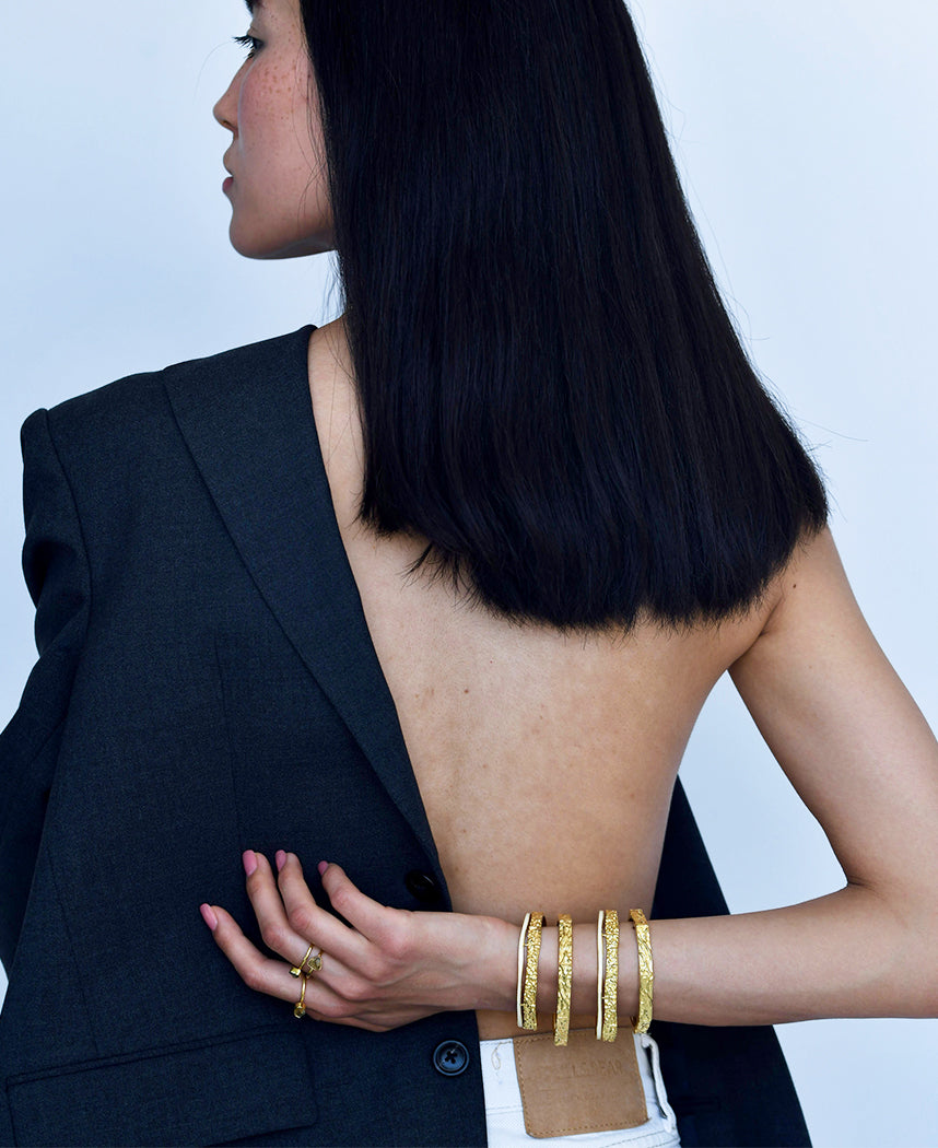 Textured Hexagon Bangle – NETE.IN