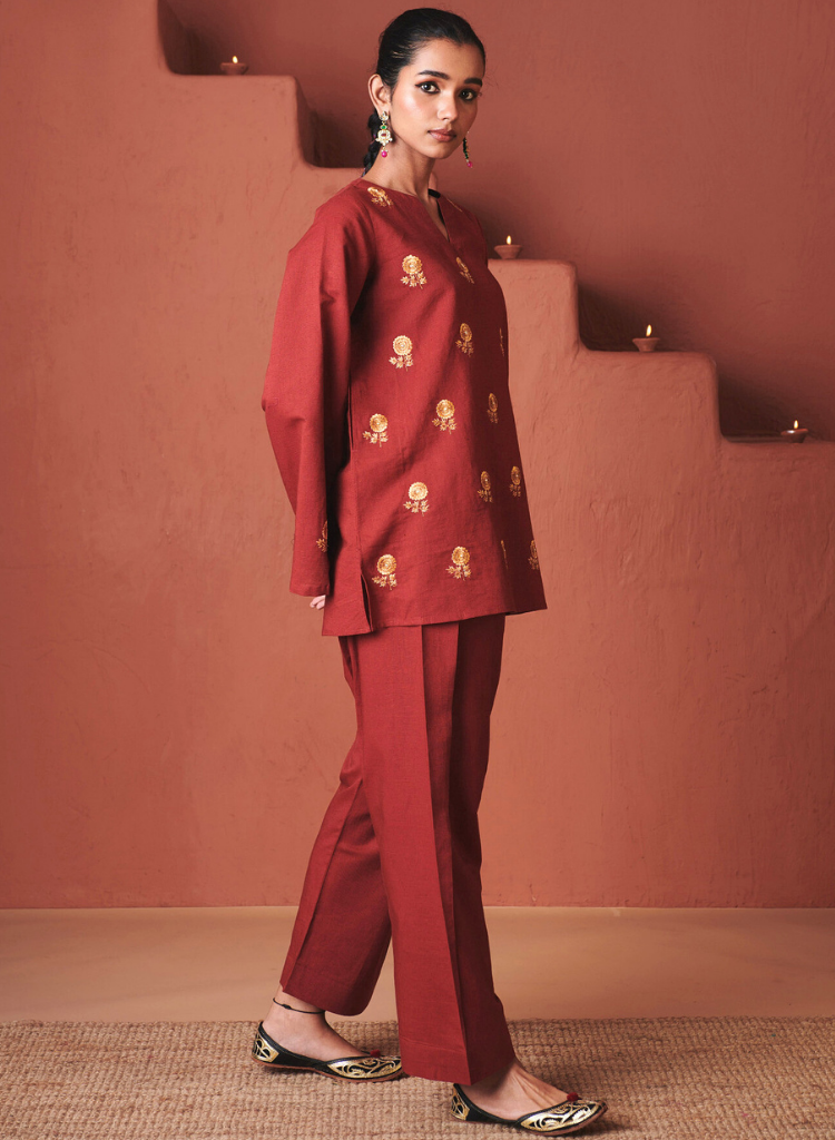 Brick Farsi Kurta Set – NETE.IN