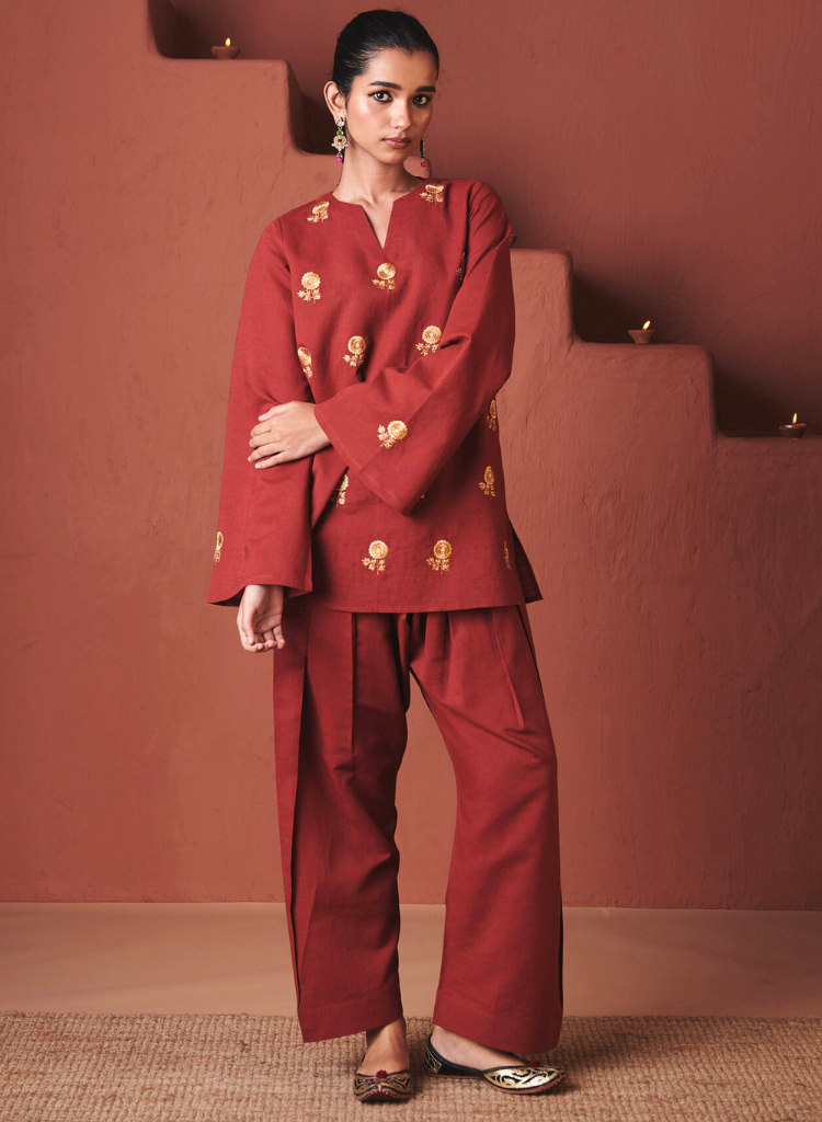 Brick Farsi Kurta Set – NETE.IN