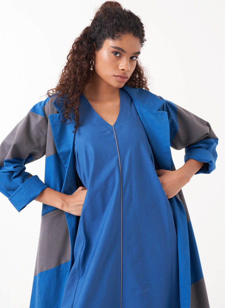 Emb Diagonal Jacket Set – NETE.IN