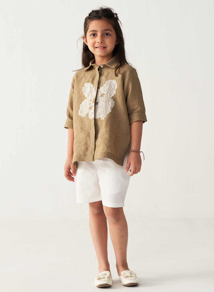 Embroidered Floral Shirt Set – NETE.IN